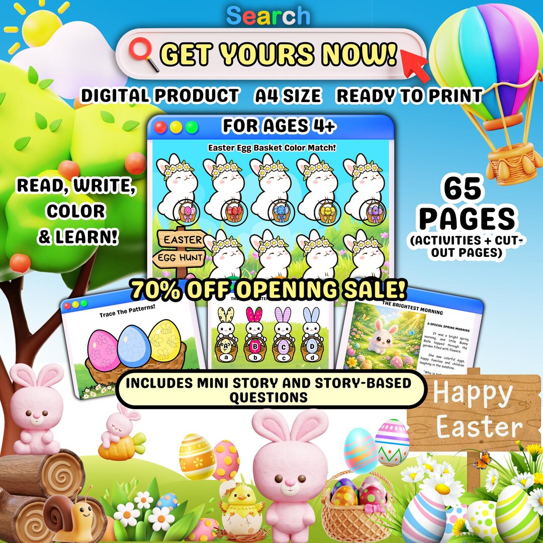Easter Egg Hunt Worksheets Busy Book – Printable Learning Activities ...