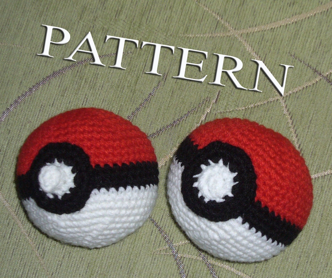 Crochet Pokeball Pattern in PDF Two Options of the Button :o - Etsy