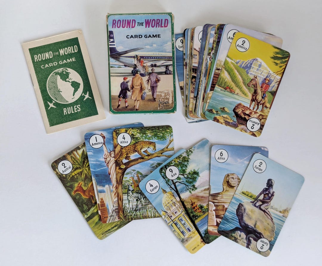 1960s Vintage "round the World" Card Game by Pepys- Made in England ...