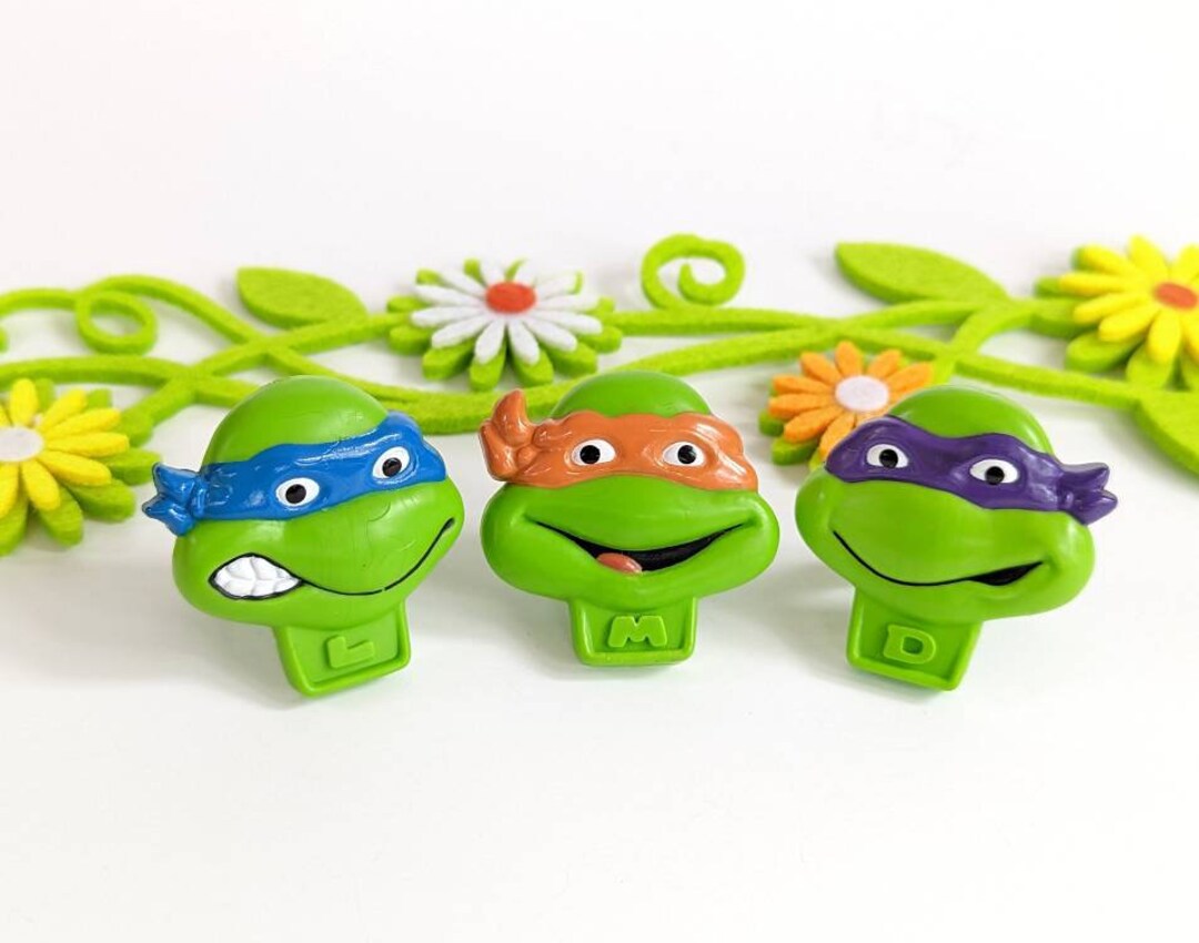 Lot of 3 Vtg. Teenage Mutant Ninja Turtles Vinyl/pvc Plastic Rings 1990 ...