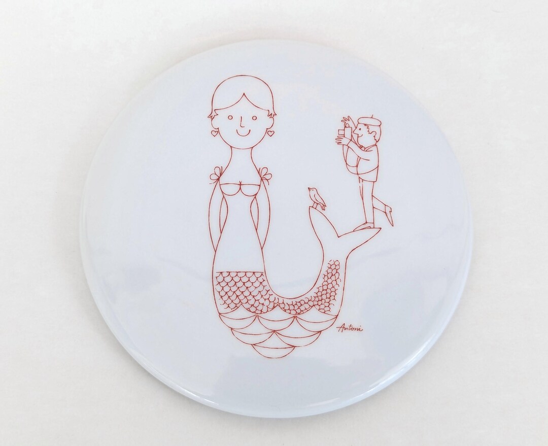 Vintage BING & GRONDHAL Porcelain Mermaid W/ Photographer Hanging Wall ...