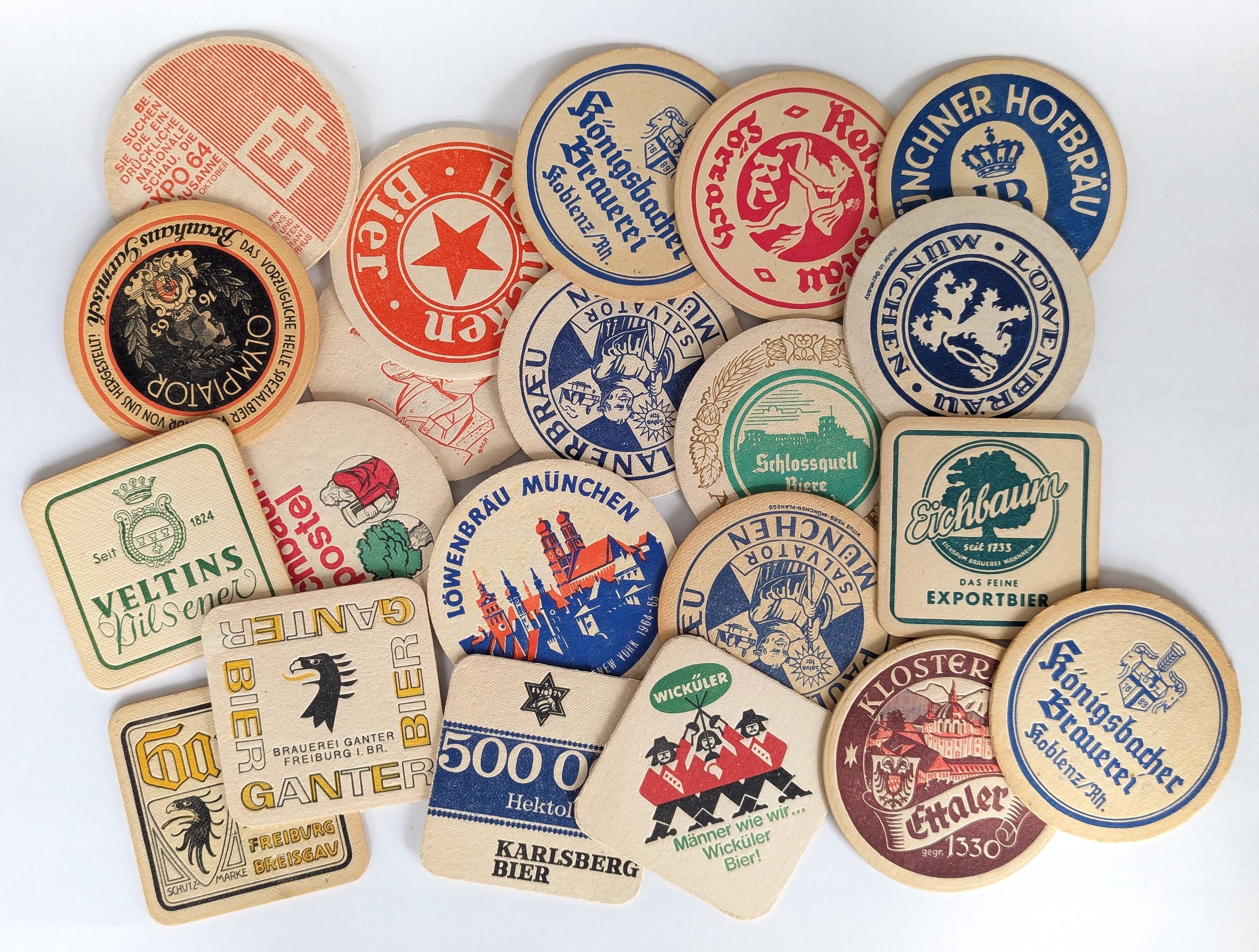 Lot of 21 Vintage Paper Pub Beer Mat Coasters- German Breweriana ...