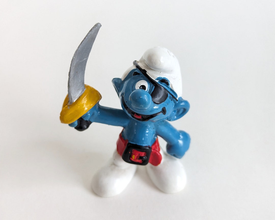 Vintage bully Pirate Smurf Vinyl PVC Toy Figurine Made in West Germany ...