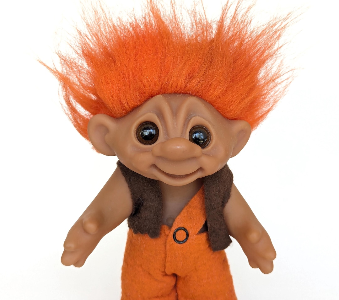 Vintage 1977 "thomas Dam" Orange Hair Troll Doll W/ Original Felt ...