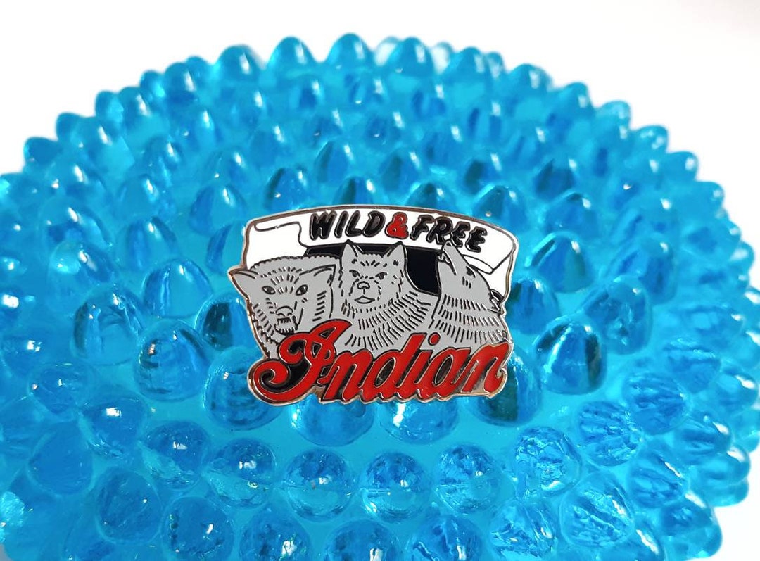 Vintage INDIAN MOTORCYCLE Wolf Pack "wild & Free" Enamel Pin ...