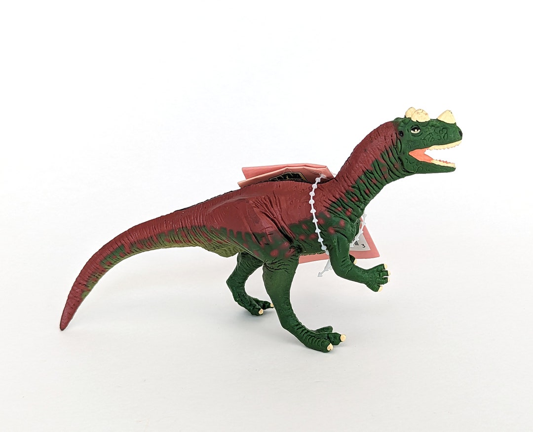 NWT 1996 Vintage SAFARI Ceratosaurus Plastic Vinyl Dinosaur Toy W ...