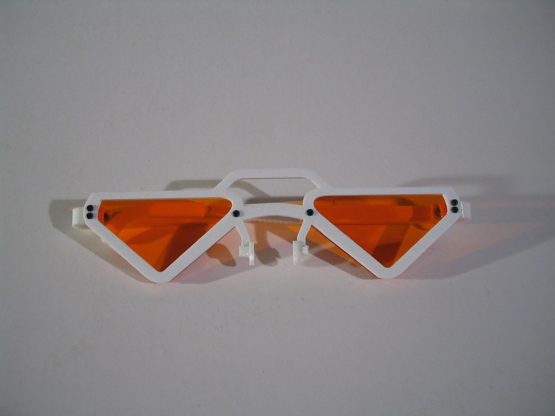 Anime Triangular Orange Lens White Frame Cosplay Costume Glasses Nose ...
