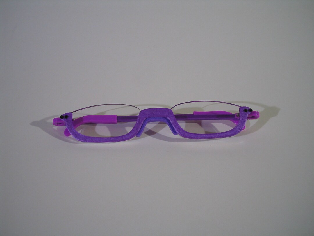 Purple Frame Open Top Cosplay Costume Glasses Etsy