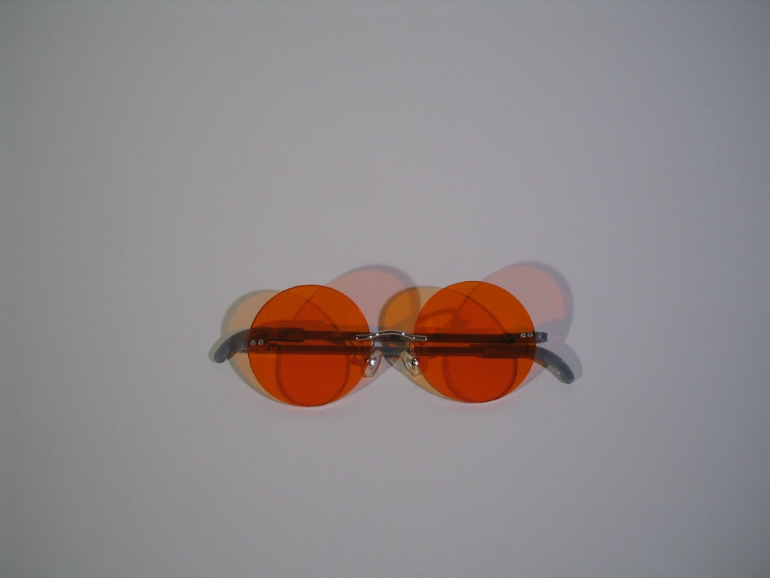 Round Orange Rimless Cosplay Costume Glasses. - Etsy