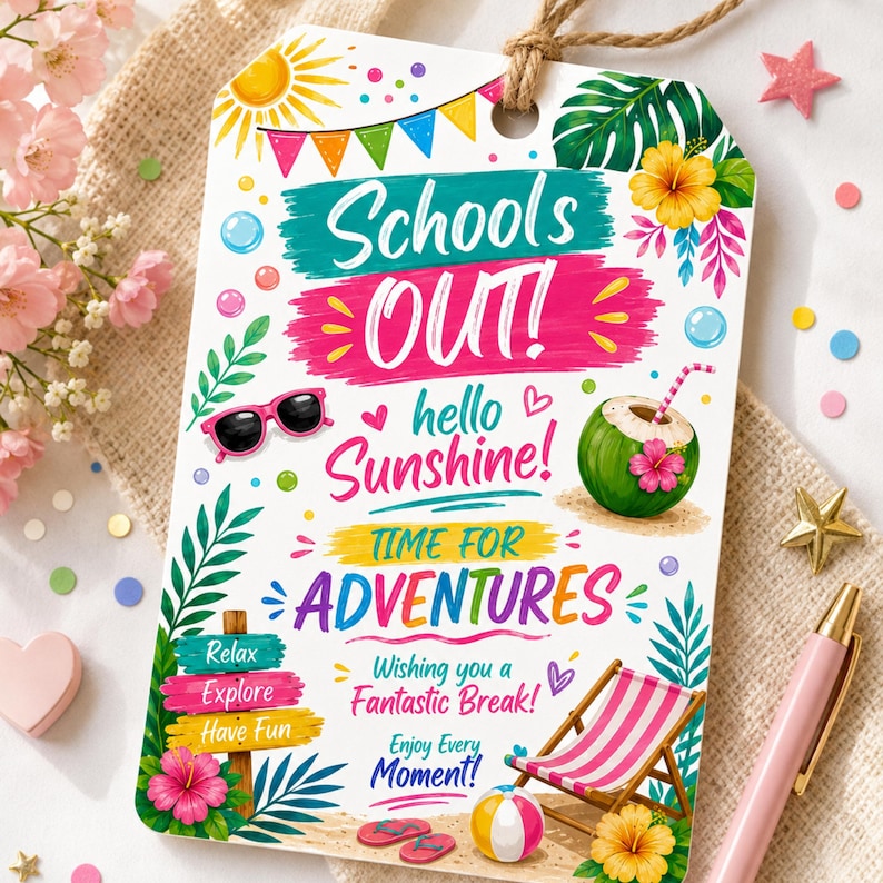 Editable Teacher Appreciation Gift Tag, Summer Vacation Printable ...