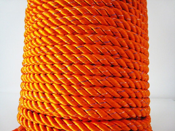 1 Yard of Orange Color With Metallic Colourful Yarn Striped String ...
