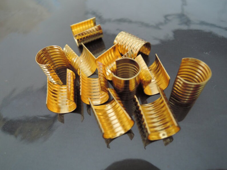Gold Metal Crimp - 6pcs Finding Gold Plated Very Large Adjustable Crimp ...