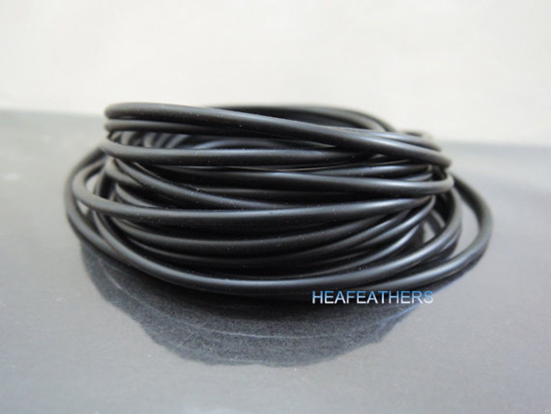 5 Yards of Black Round Rubber Plastic Cord ( 2.5mm Width ) for Jewelry ...