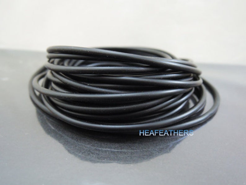 5 Yards of Black Round Rubber Plastic Cord ( 2.5mm Width ) for Jewelry ...