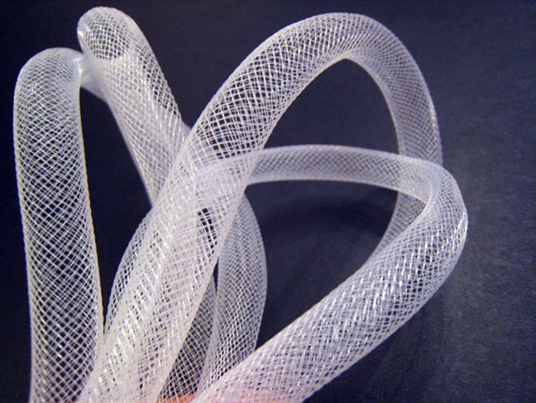 2 Yards of White Horsehair ( Crin ) Tube Crinoline for Hair Accessories ...