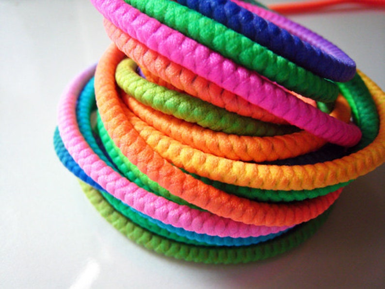 1 Yard of Rainbow Colorful Round Stretch Elastic Drawcord Fabric Rope ...