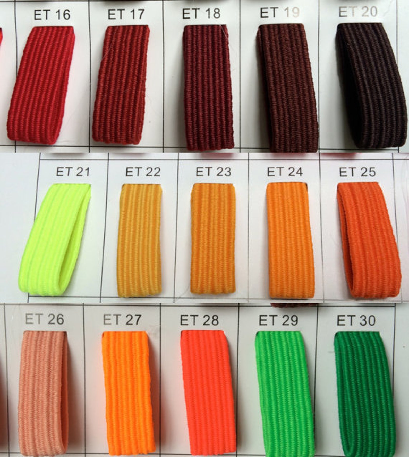 Sample Color Chart 8mm Flat Fold Over Elastic Stretch Drawcord Rope ...