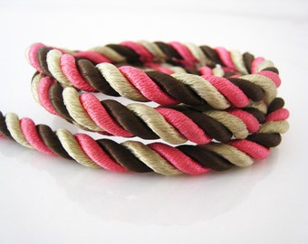 1 Yard of 5mm Yarn Striped String Round Braided Trim Rope Cord | Etsy