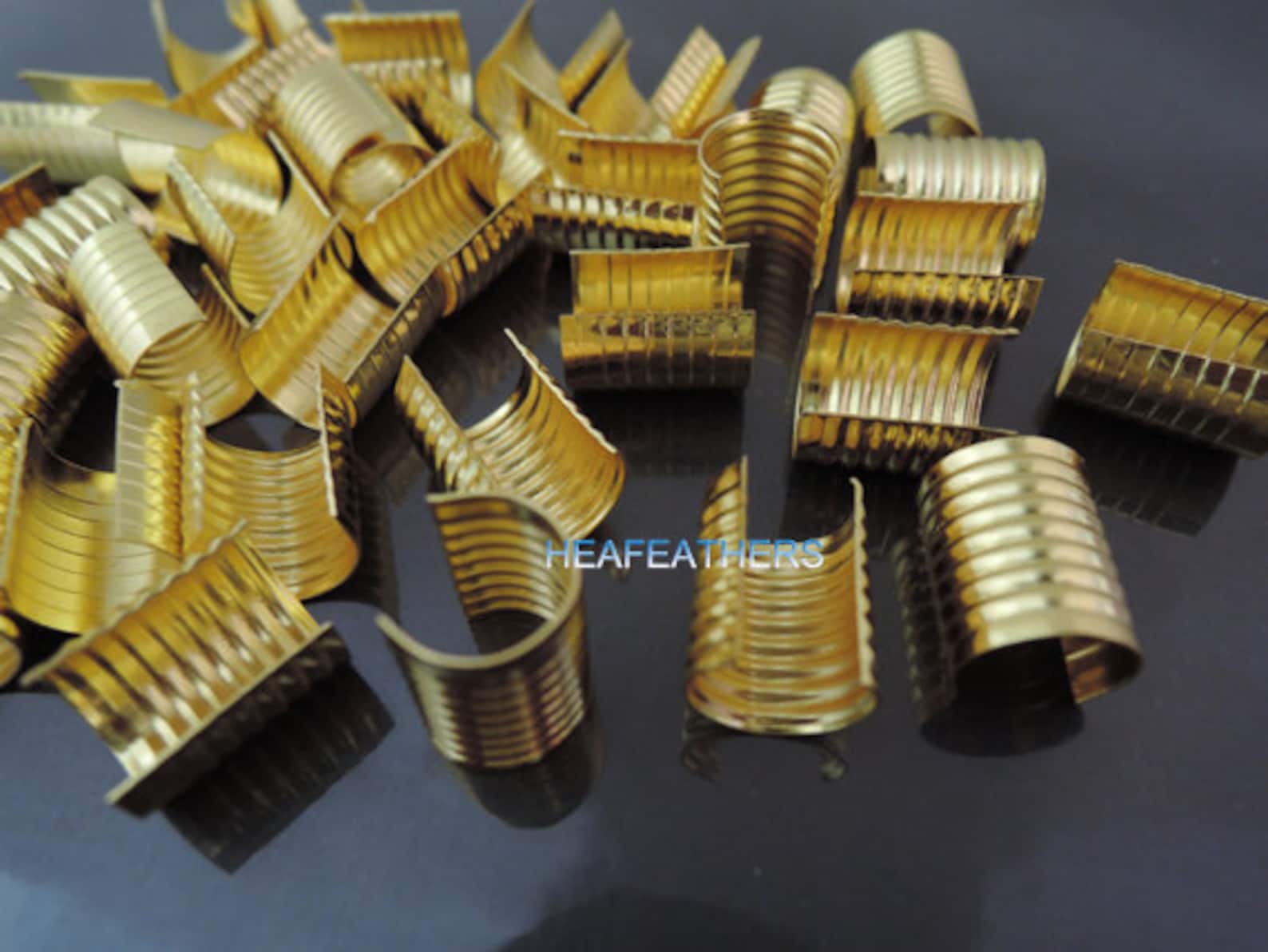 Gold Metal Crimp - 6pcs Finding Gold Plated Very Large Adjustable Crimp ...