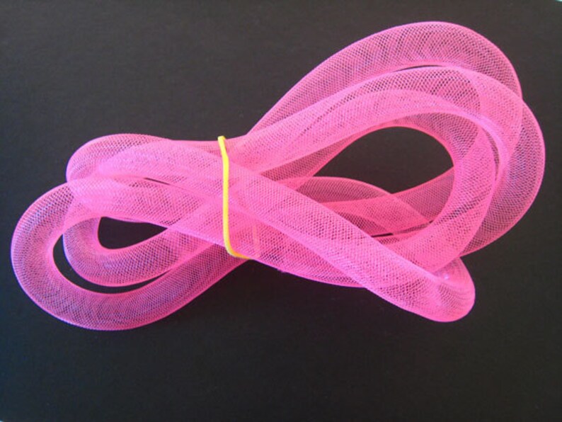 2 Yards of Sharp Pink Horsehair ( Crin ) Tube Crinoline for Hair ...