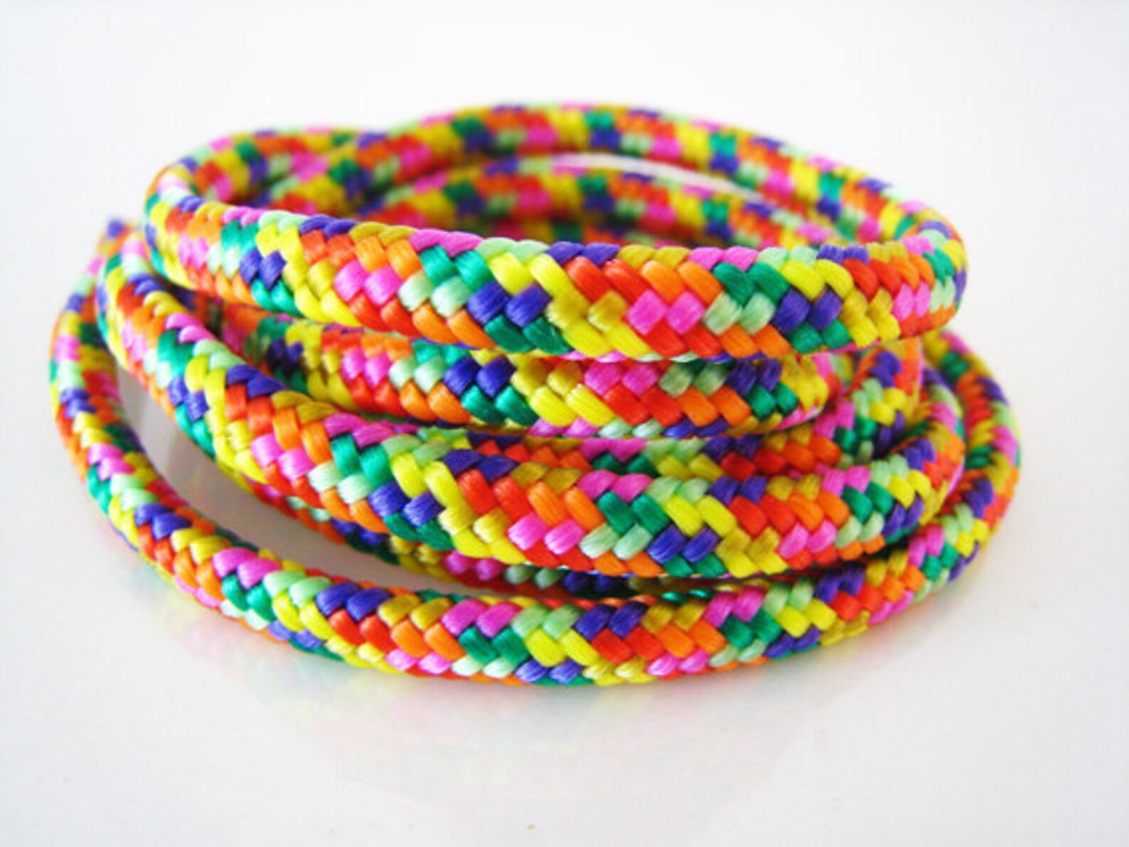 1 Yard of 5mm Summer Colorful Rainbow Striped String Round Braided Trim ...