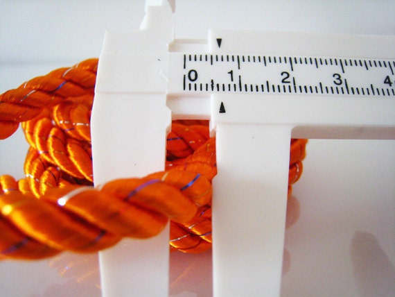 1 Yard of Orange Color With Metallic Colourful Yarn Striped String ...