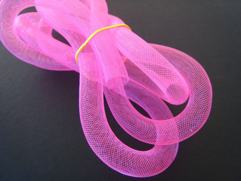 2 Yards of Sharp Pink Horsehair ( Crin ) Tube Crinoline for Hair ...