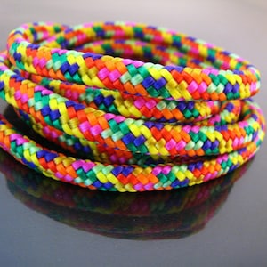 1 Yard of 5mm Summer Colorful Rainbow Striped String Round Braided Trim ...