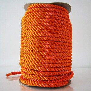 1 Yard of Orange Color With Metallic Colourful Yarn Striped String ...