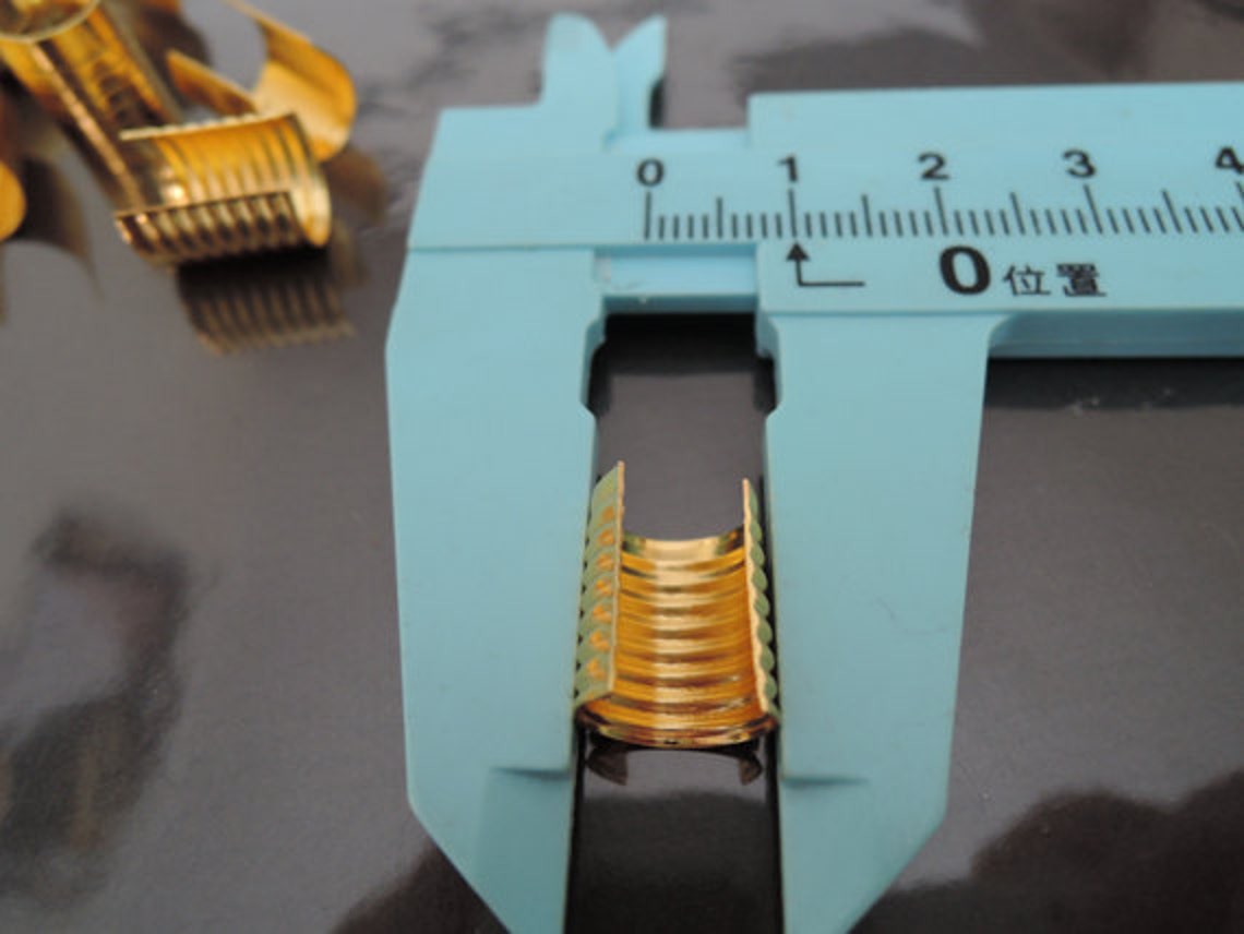 Gold Metal Crimp - 6pcs Finding Gold Plated Very Large Adjustable Crimp ...