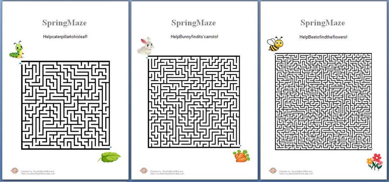 Spring Activity Printable Bundle, Kids Games, Mazes, Coloring Pages ...