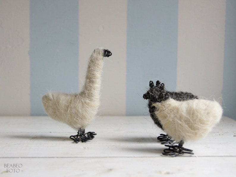 Wired Hen With White Wool - Etsy UK