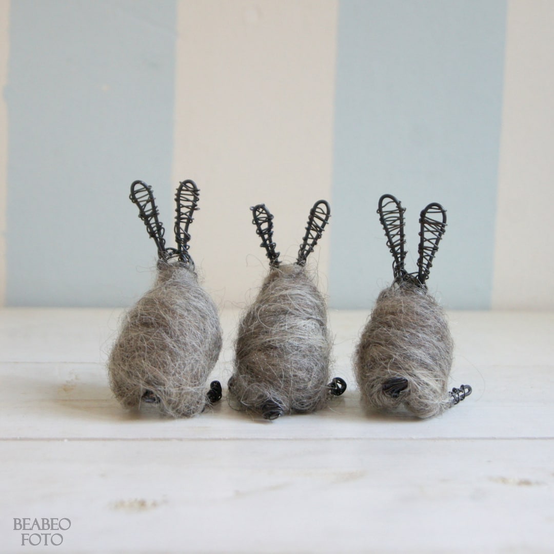 Wired Rabbit With Wool - Etsy UK