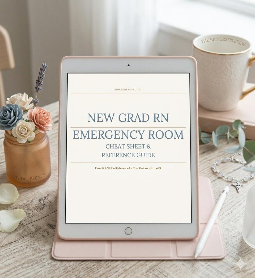 New Grad RN Emergency Room Reference Guide | 37-page ER Nursing Cheat ...