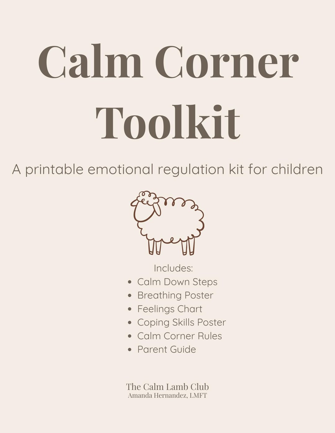 Calm Corner Toolkit for Kids Printable | Emotional Regulation ...