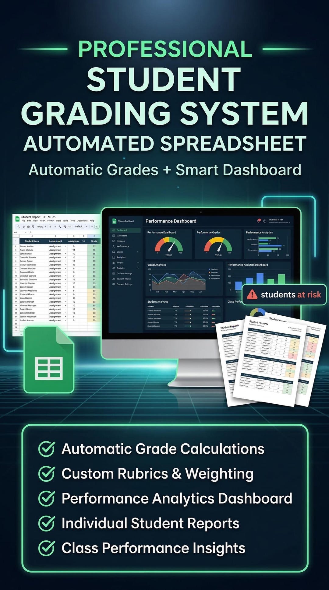Teacher Gradebook Excel | Secondary School Assessment System | Grade ...