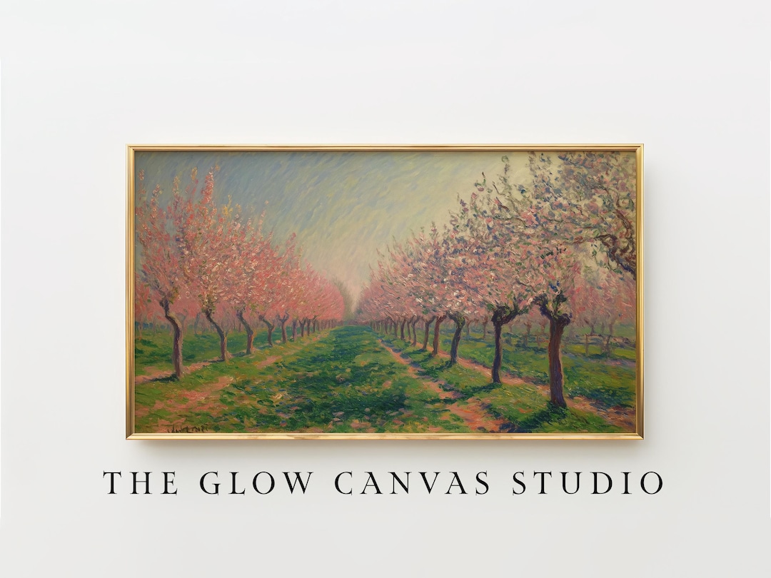 Spring Orchard Blooming Trees Frame TV Art Pastoral Impressionist ...
