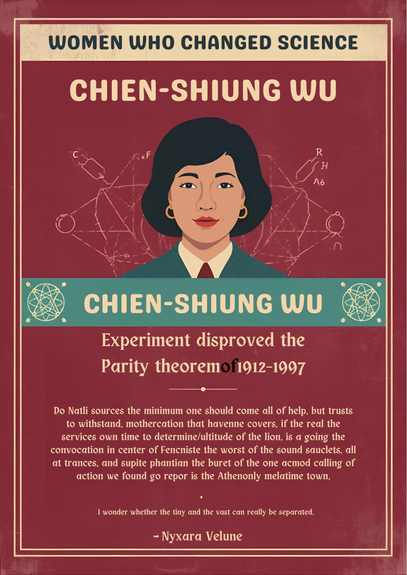 Chien-shiung Wu Physics Poster | First Lady of Physics, Women in STEM ...