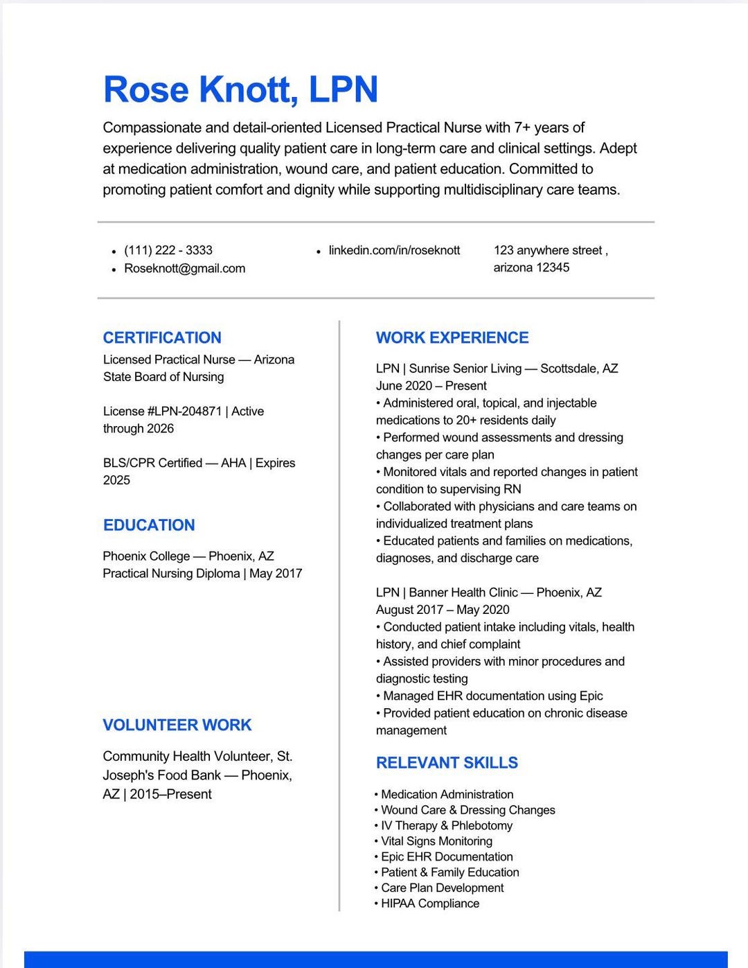 LPN Resume Template Canva | Editable Nurse CV (instant Download) - Etsy