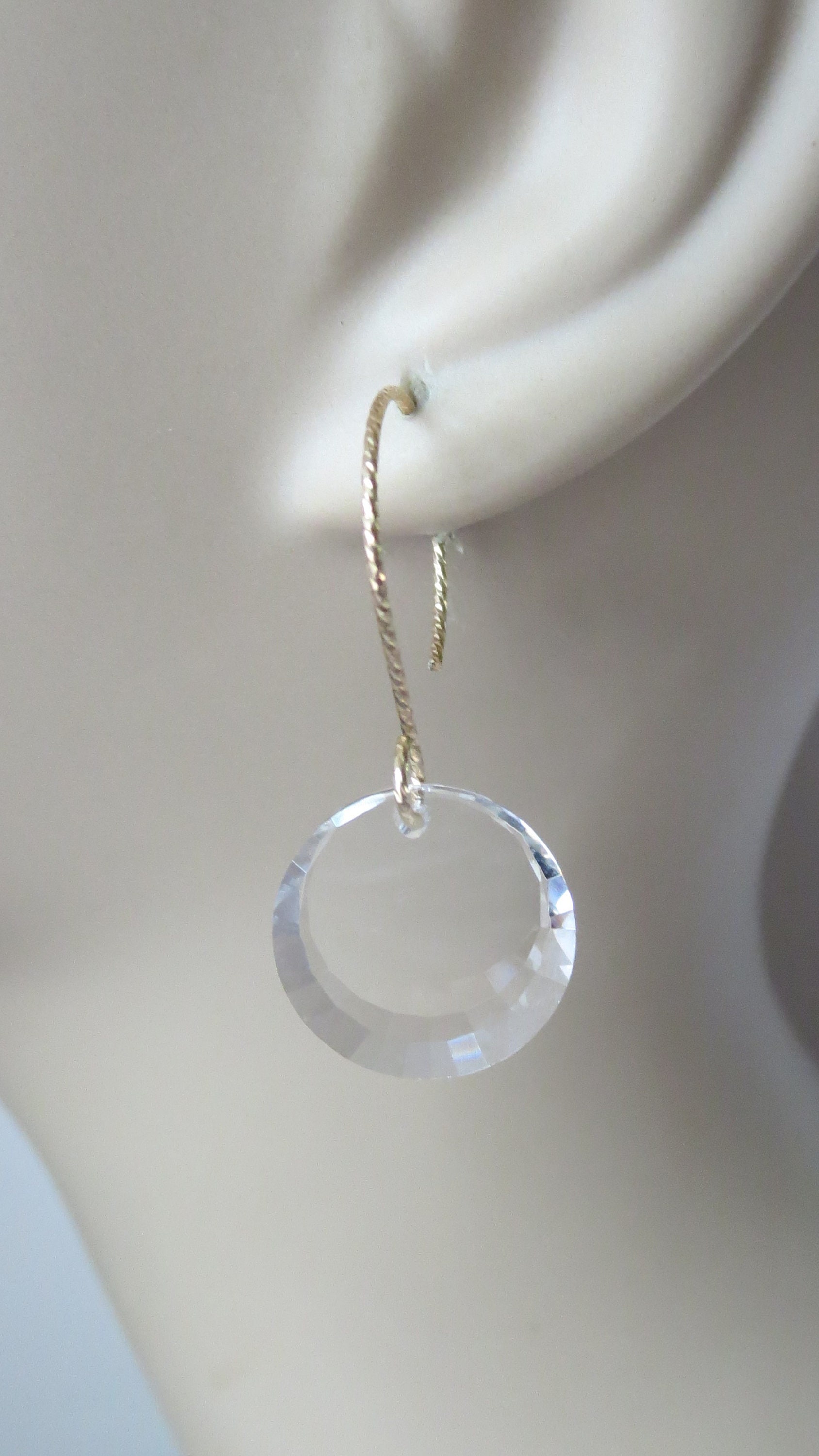 Faceted Crystal Discs on 14k Gold Filled Earwires - Etsy