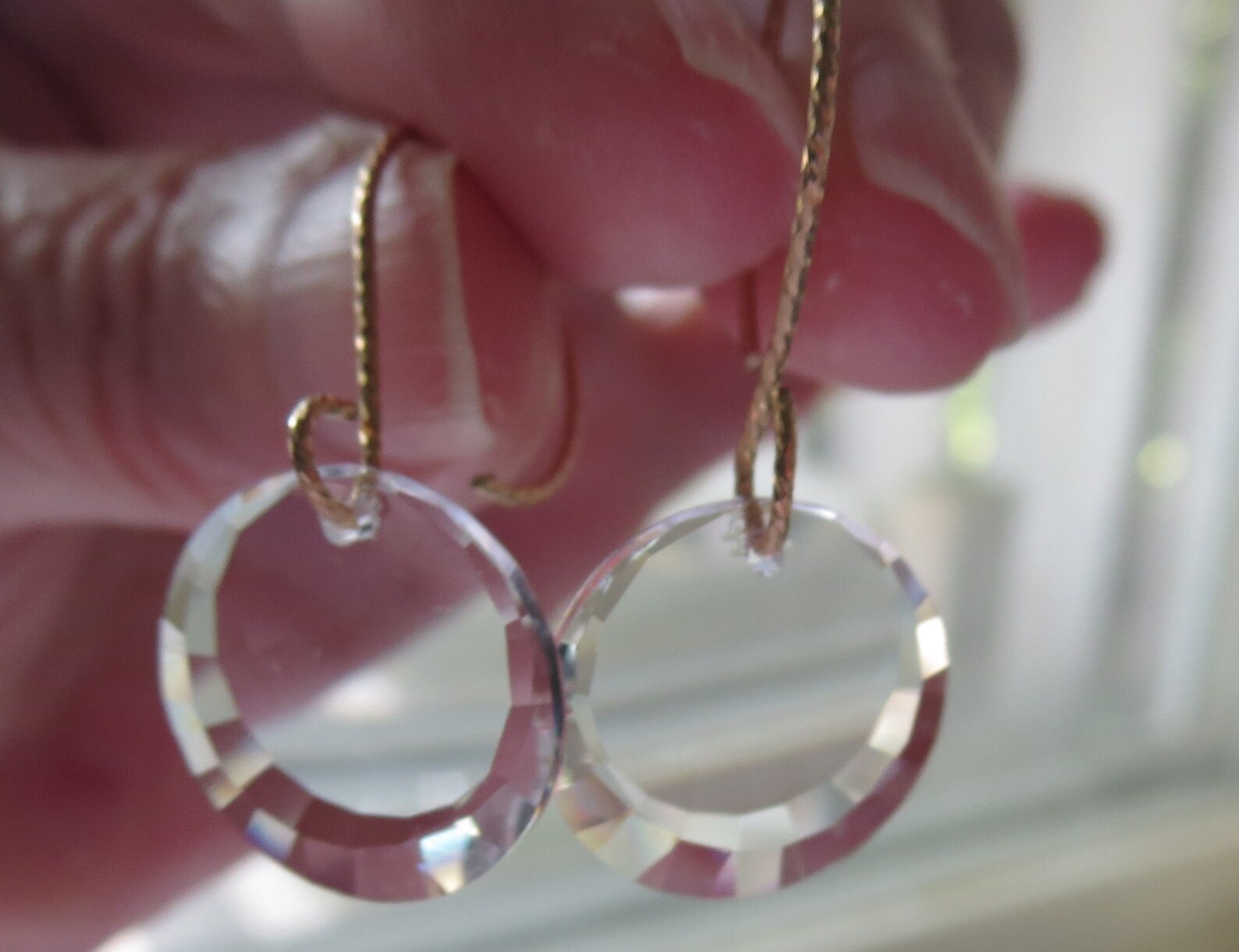 Faceted Crystal Discs on 14k Gold Filled Earwires - Etsy