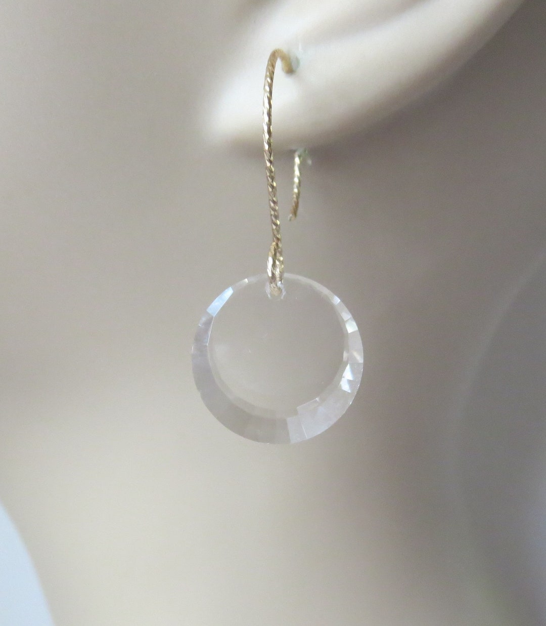 Faceted Crystal Discs on 14k Gold Filled Earwires - Etsy