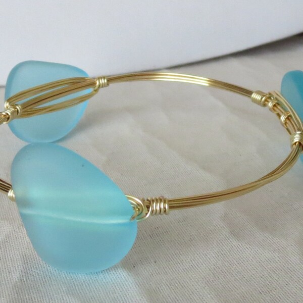 Sea Glass Bangle - Etsy