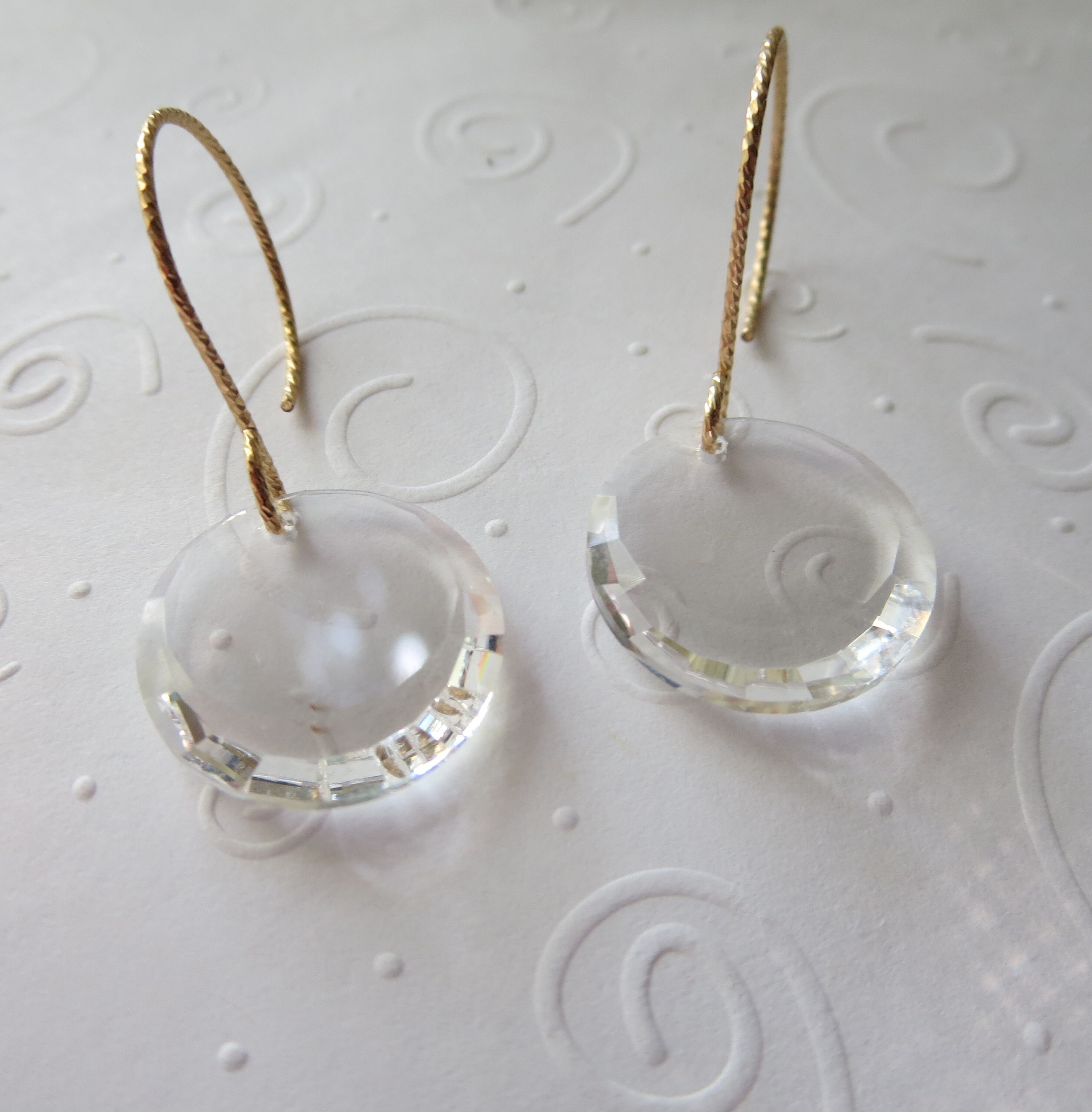 Faceted Crystal Discs on 14k Gold Filled Earwires - Etsy