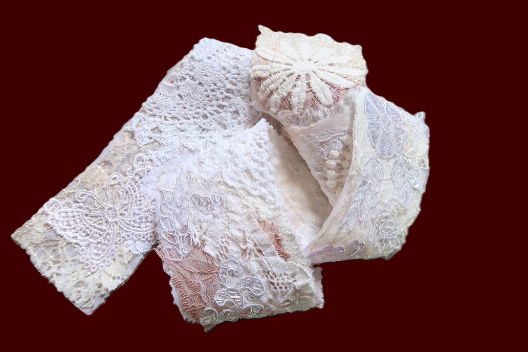 Snippet Roll, Handmade Ribbon, Lace Trim, Scrapbook Supplies, Layered ...