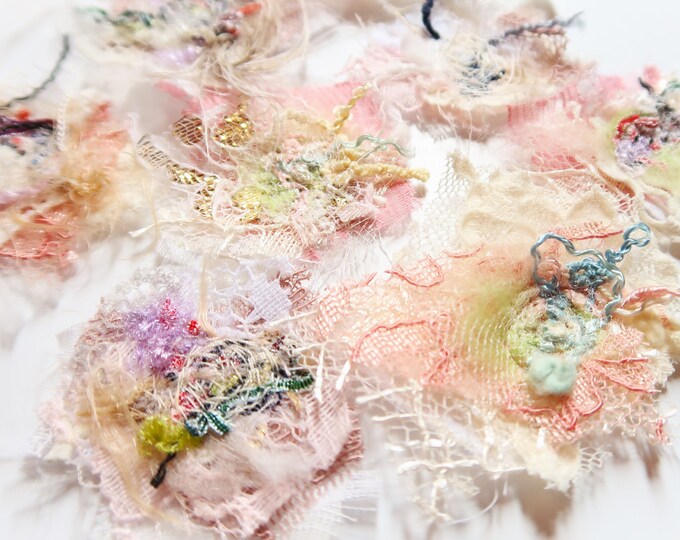 9 Unique Fibre and Lace Cluster Patches, Lace Snippet Clusters ...
