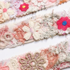 Extra Long Snippet Roll 1, Lace Snippet Roll, Embroidered Ribbon, Lace Snippets, Junk Journal ...