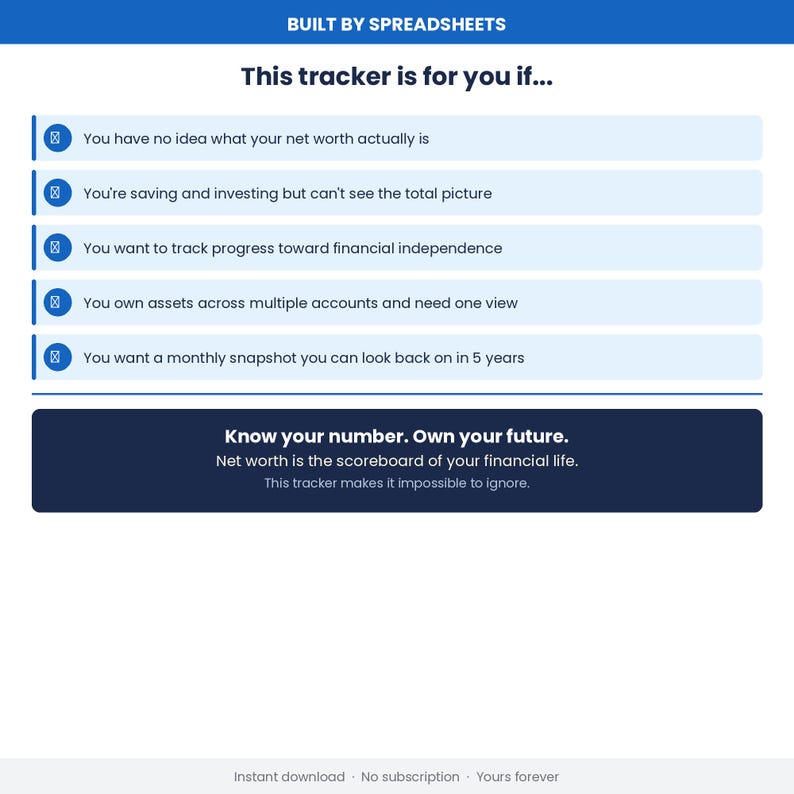 Net Worth Tracker Excel Spreadsheet | Assets Liabilities Dashboard ...