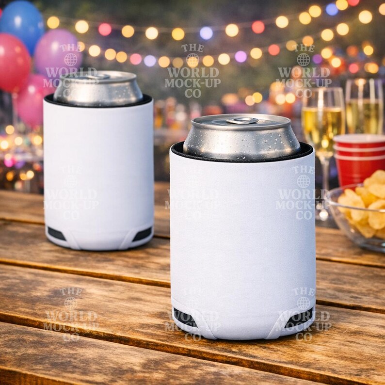 Can Cooler Mockup Bundle, Blank Beer Koozie Template (digital Download ...