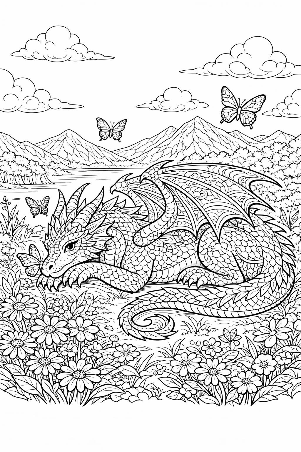 50 Mandala-style Dragons Coloring Book for Kids and Adults (printable ...